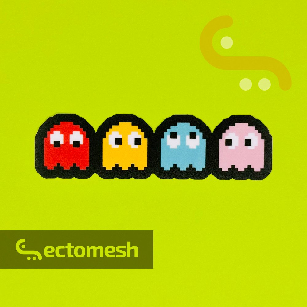 Pac-Man Ghosts Retro Vinyl Sticker by Ectomesh | Shopee Singapore