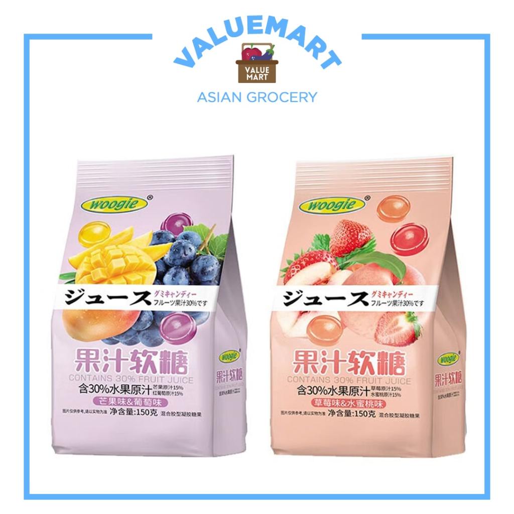 Woogie Fruit Gummies with 30% Real Fruit Juice (Strawberry & Peach ...