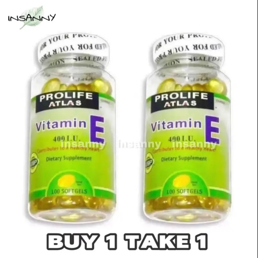 (SET OF 2)(PROLIFE)ATLAS VITAMAIN E 400IU (100SOFTGELS) | Shopee Singapore