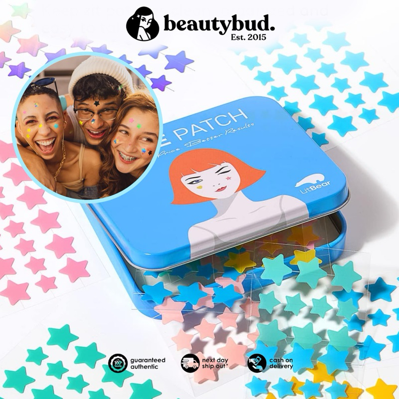 LITBEAR 168 Acne Patch with Tea Tree, Hydrocolloid Star Pimple Stickers ...