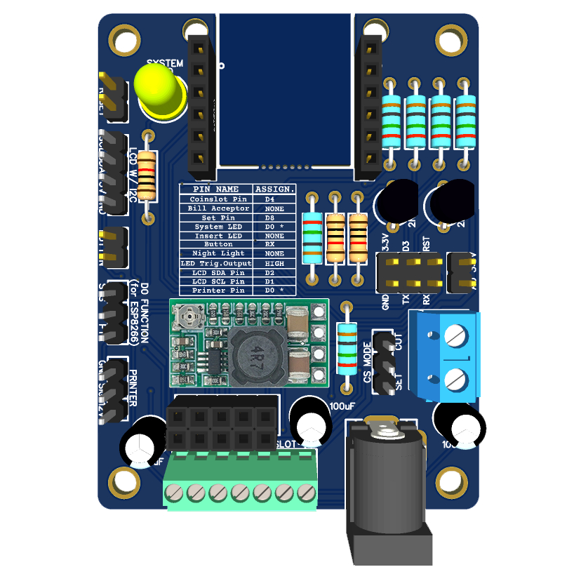 Embedded ESP8266 Custom Board for JuanFi/KitiFi or Mikrotik Based PisoWiFi (Built-in NodeMCU ...
