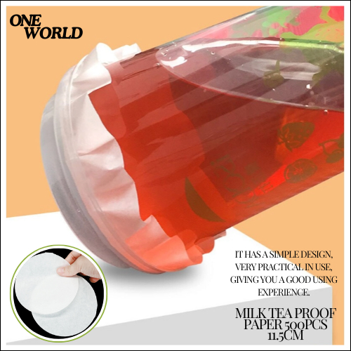 Round Shape Leak Proof Film Paper 500pcs/ Spill Sealing Paper/ Milk Tea ...