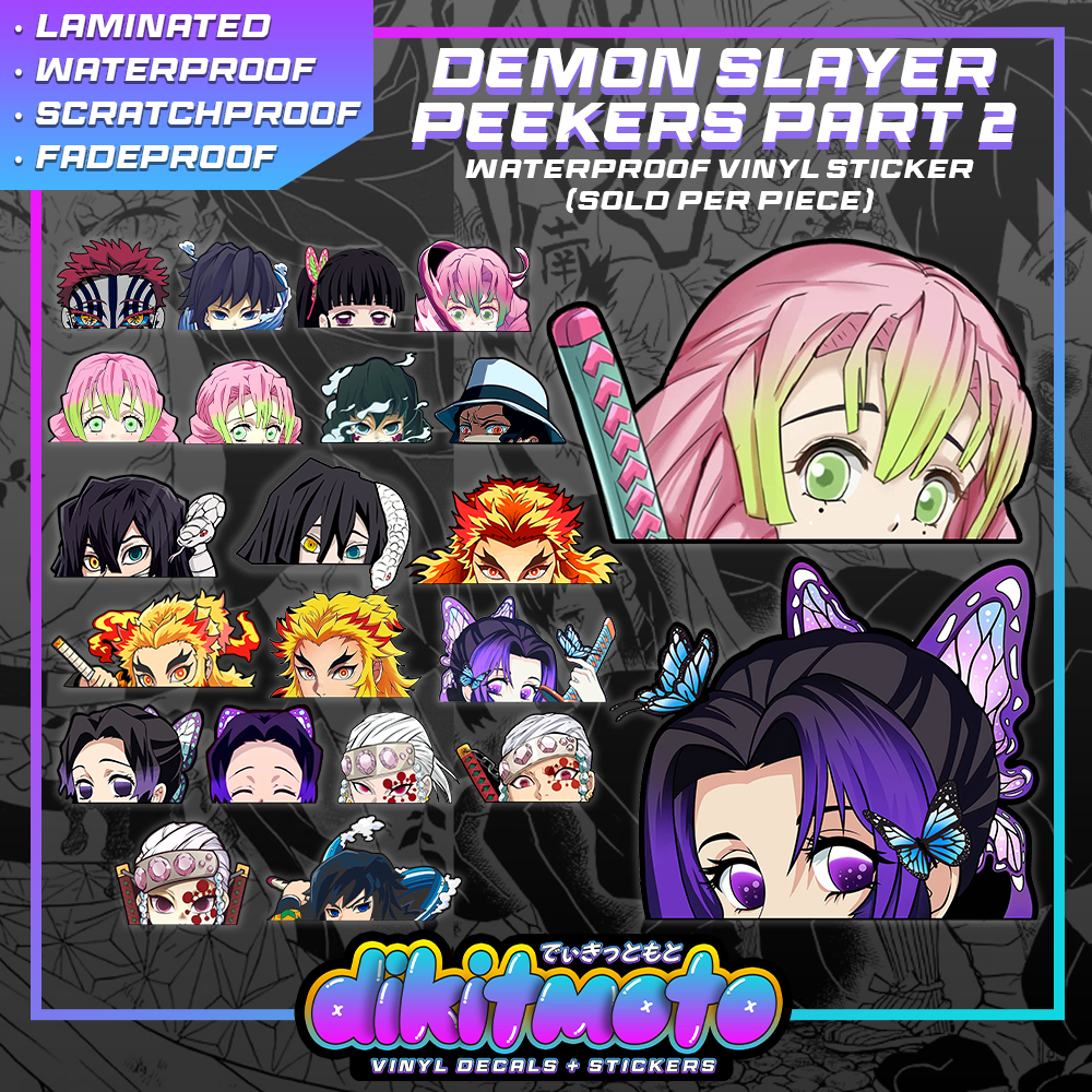 [dikitmoto] DEMON SLAYER PT.2 Peeker Peeking Vinyl Sticker Waterproof ...