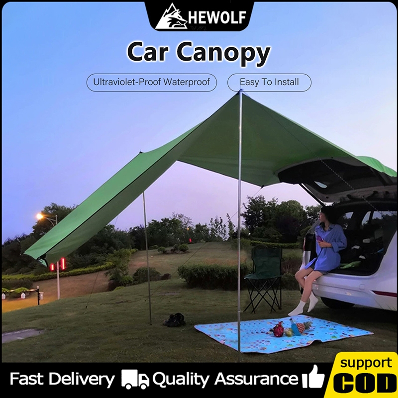 Portable Car Shelter Shade Camping Side Car Roof Top Tent Sunshade ...