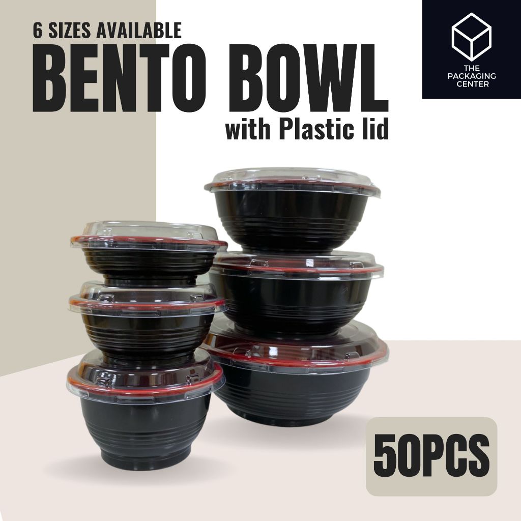 [By 50's] Japanese Bento Bowl | Ramen Bowls with Lid - Disposable Extra ...