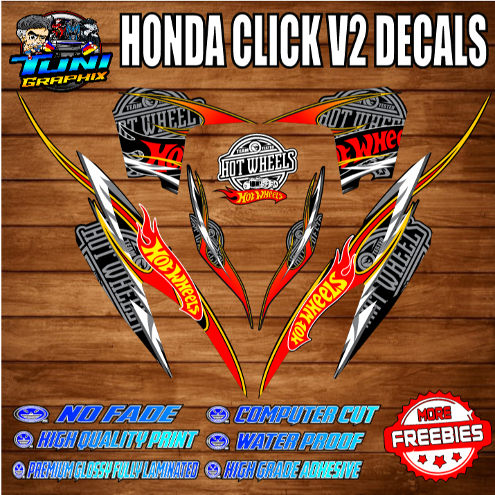 CLICK 125 V2 DECALS HOTWHEELS VARIO MODERN with freebies | Shopee Singapore