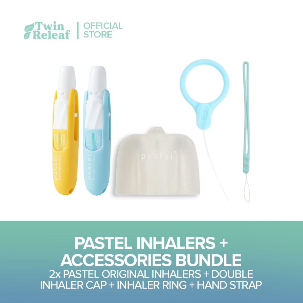 Pastel Inhaler + Accessories Bundle [2 Pastel Inhalers, Double Cap ...