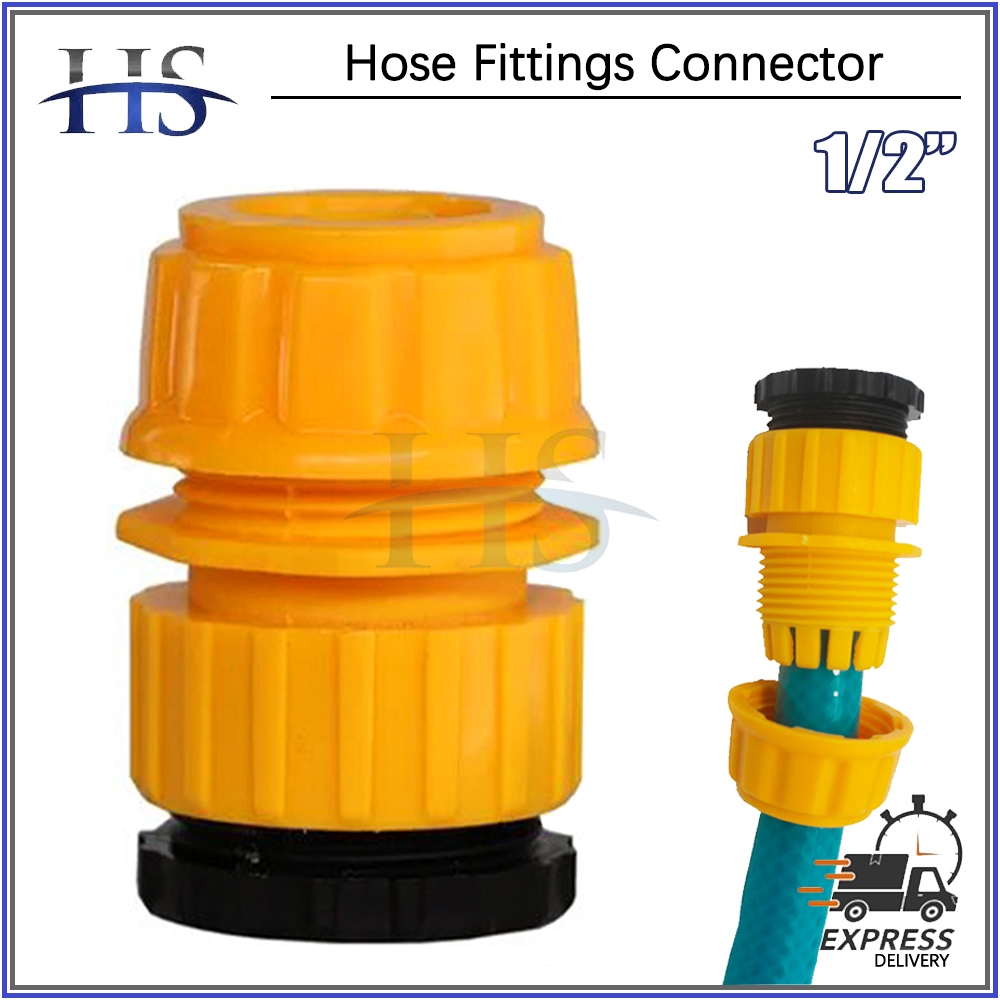 PVC YELLOW Garden Quick Coupling HOSE COUPLING HOSE CONNECTOR Hose ...
