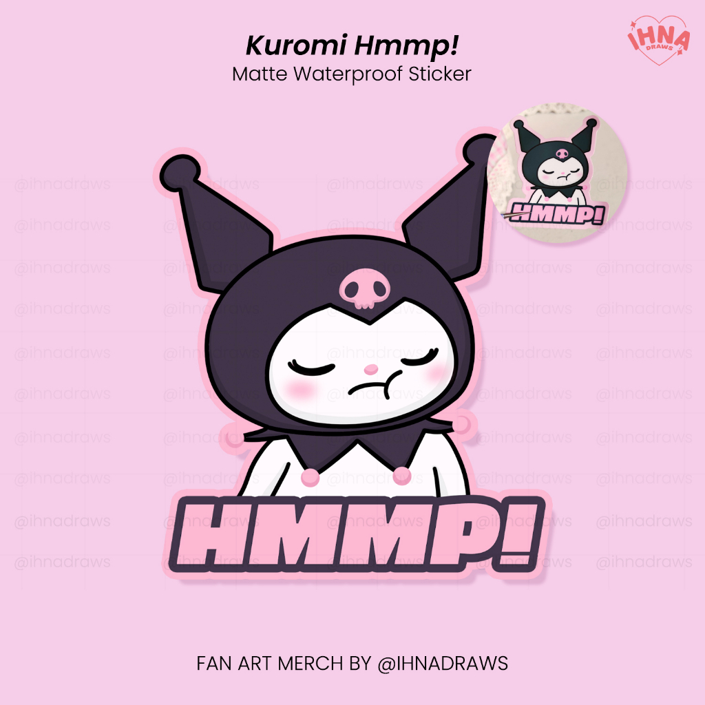 Kuromi Cute Meme Matte Sticker (Tags: aesthetic deco sticker bujo ...