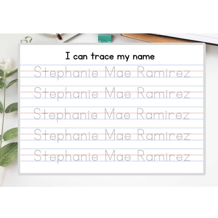 Personalize Laminated Reusable Name Tracing, Shapes, Lines, Numbers ...