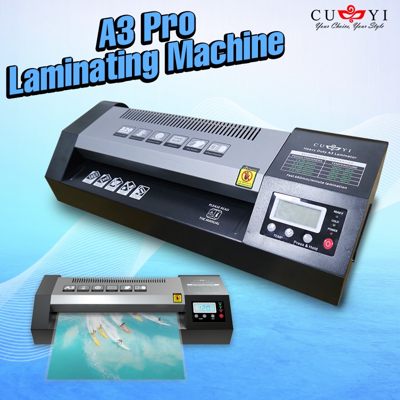 Cuyi A4 A3 Size Laminator Hot Cold Reverse Function 220v Heavy Duty ...