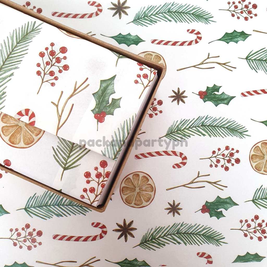 Christmas Tissue Gift Wrapper - Pasko Parol, Vintage Christmas Tree ...