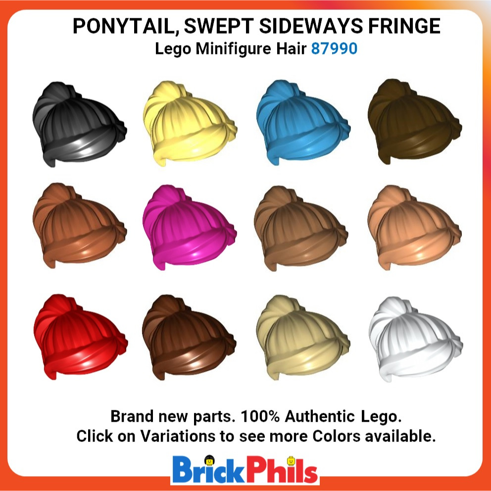 Lego Minifig Hair 87990 - Ponytail, Swept Sideways Fringe | Shopee ...
