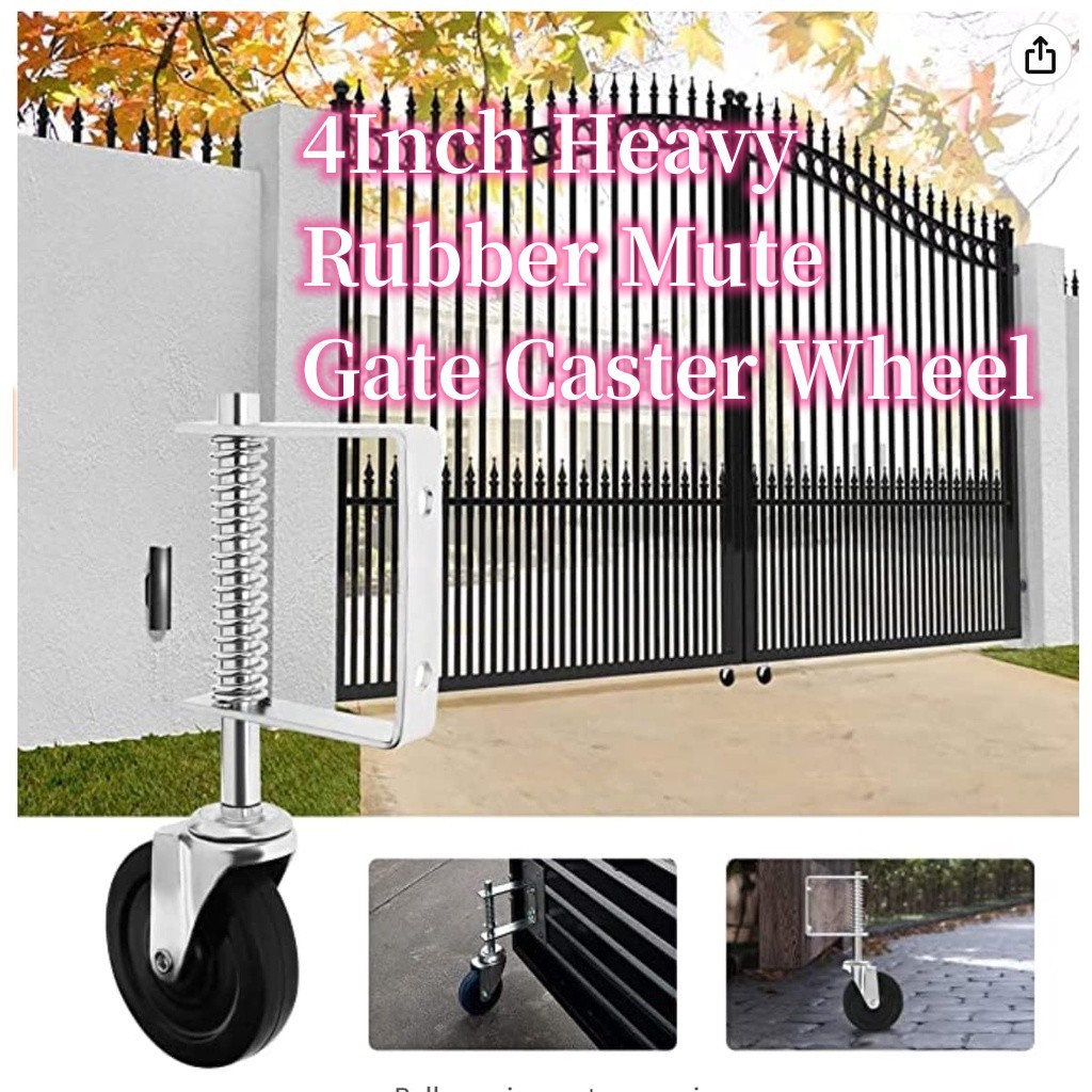 4Inch Heavy Rubber Mute Gate Caster Wheel 100KG Load Capacity Spring ...