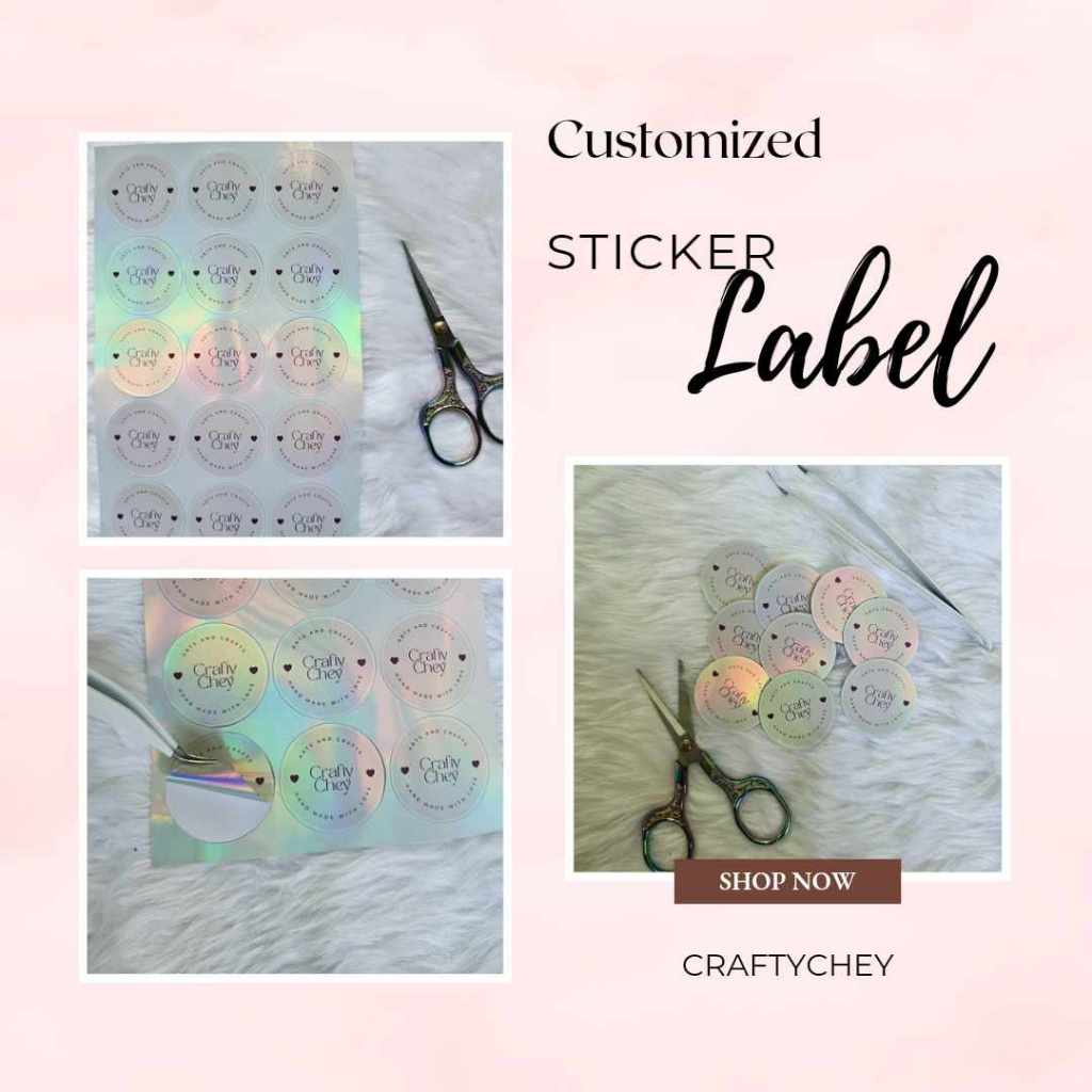 CUSTOMIZED STICKER LABEL STICKER LOGO PRINT AND CUT | Shopee Singapore