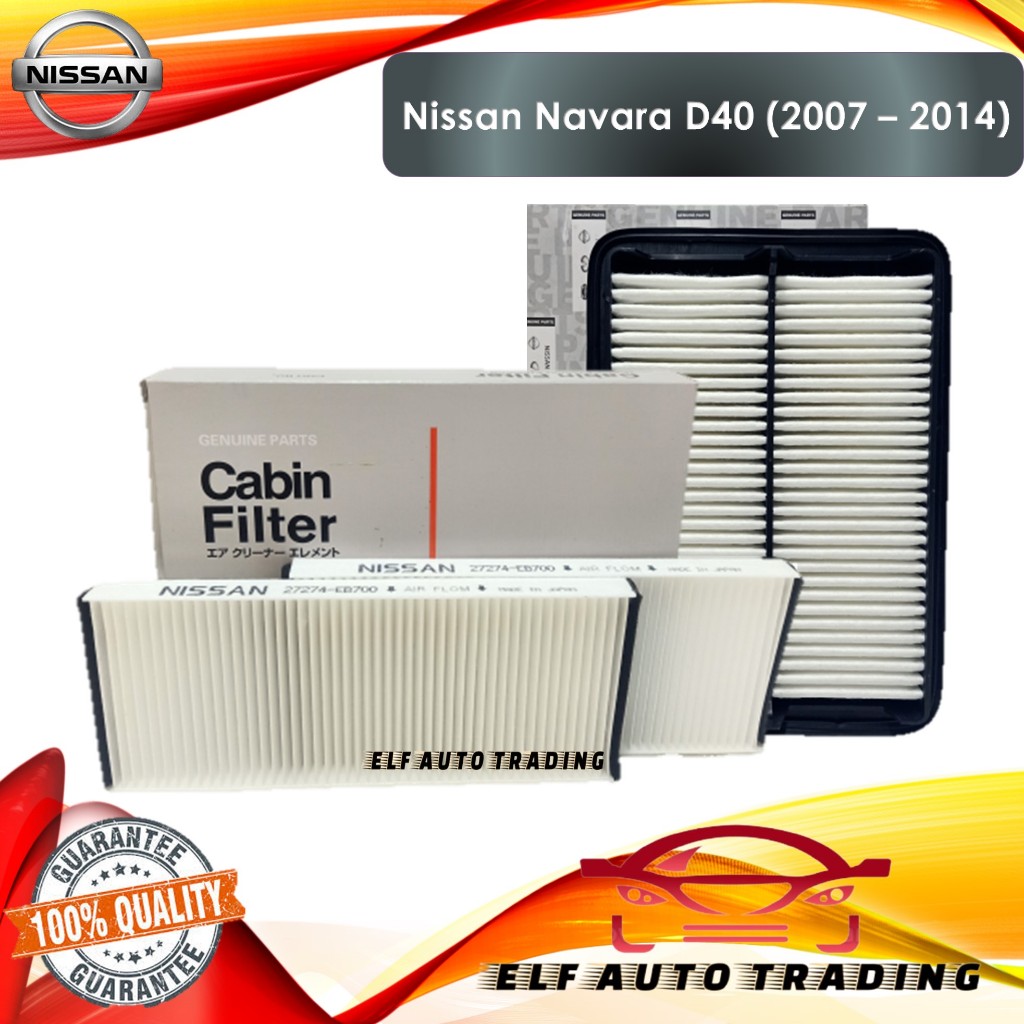 Combo Engine Air Filter and Cabin Filter for Nissan Navara D40 (2007 ...