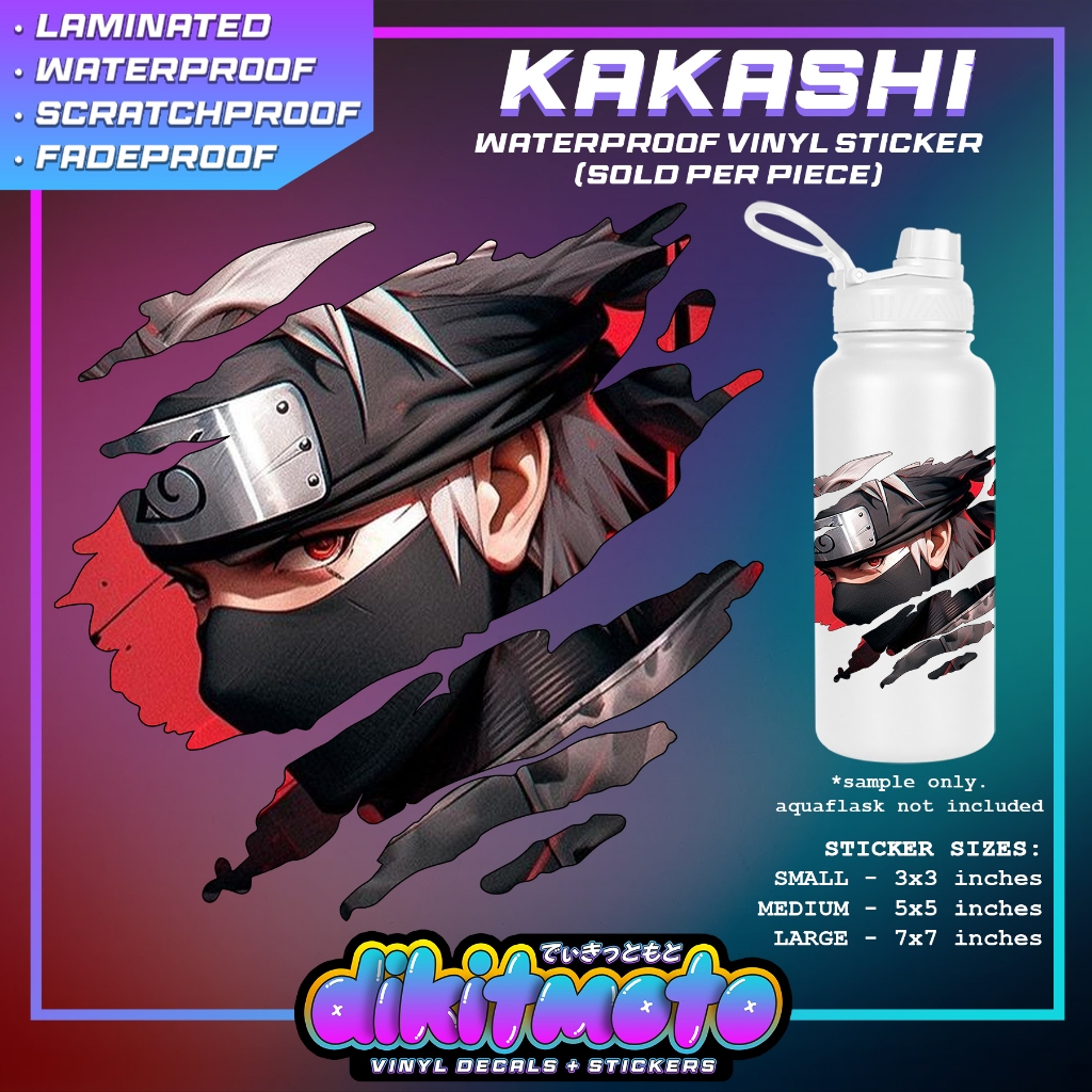 [dikitmoto] Kakashi Hatake 2 Scratch Sticker Waterproof Vinyl Sticker ...