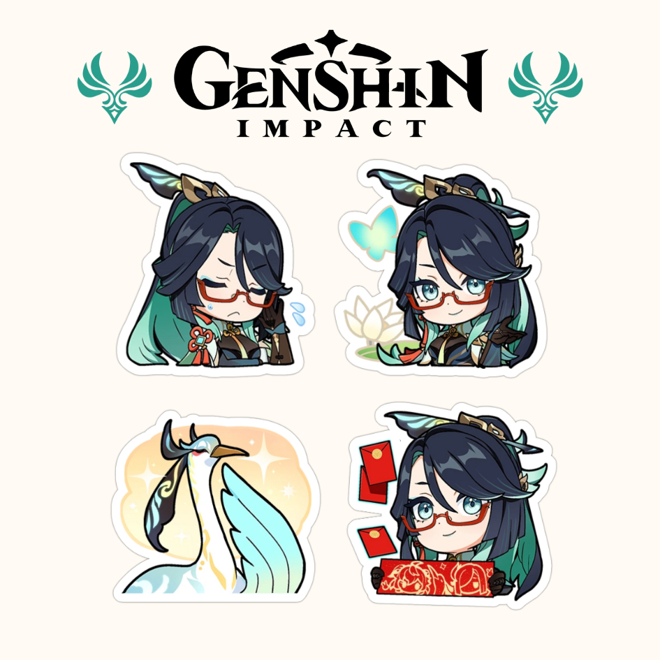 Genshin Impact Xianyun Emoji Sticker Set (4pcs) | Shopee Singapore