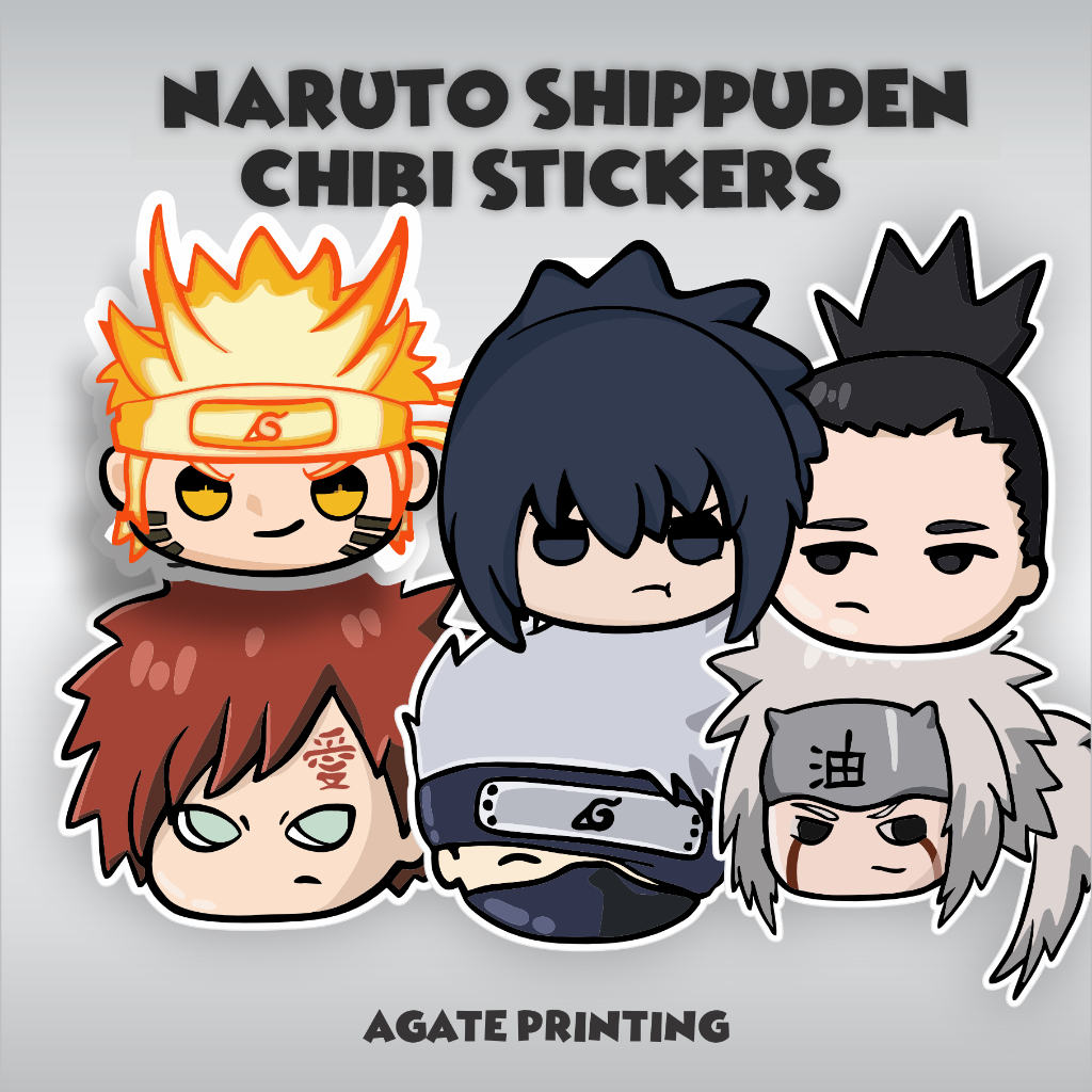 Naruto Shippuden Hand drawn Chibi Stickers | naruto sasuke water proof ...