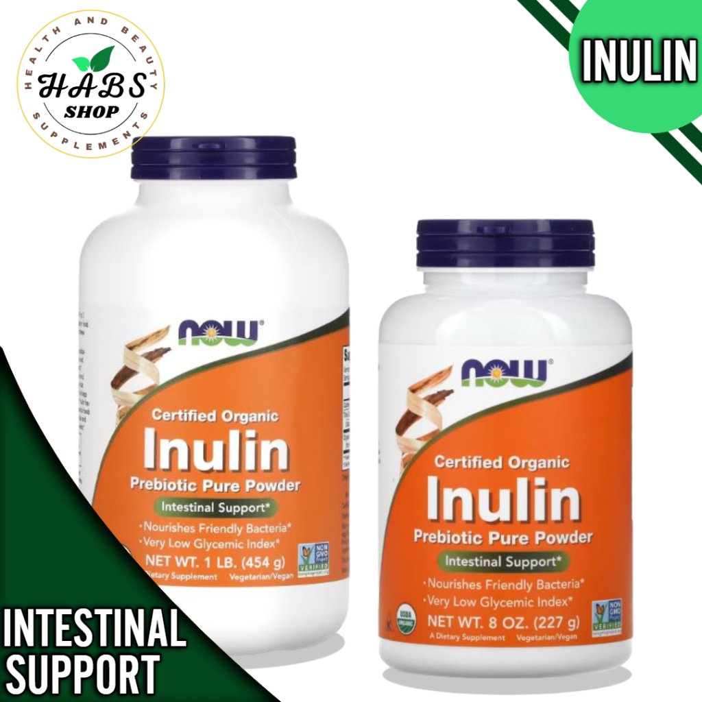 Now Foods Certified Organic Inulin Prebiotic Pure Powder 8 oz (227 g ...
