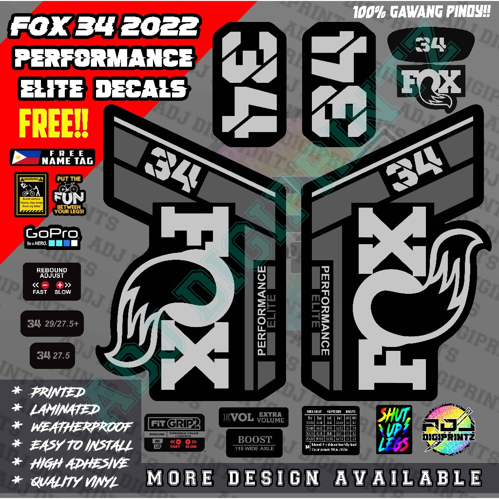 FOX 34 PERFORMANCE ELITE 2024 DECALS STICKER | Shopee Singapore