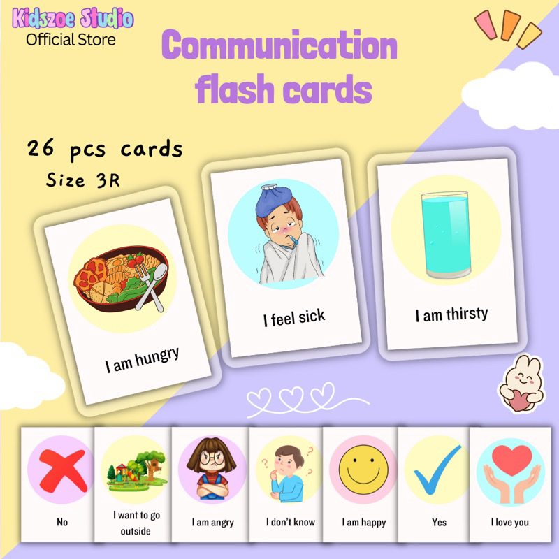 Communication speech therapy laminated flashcards | Shopee Singapore