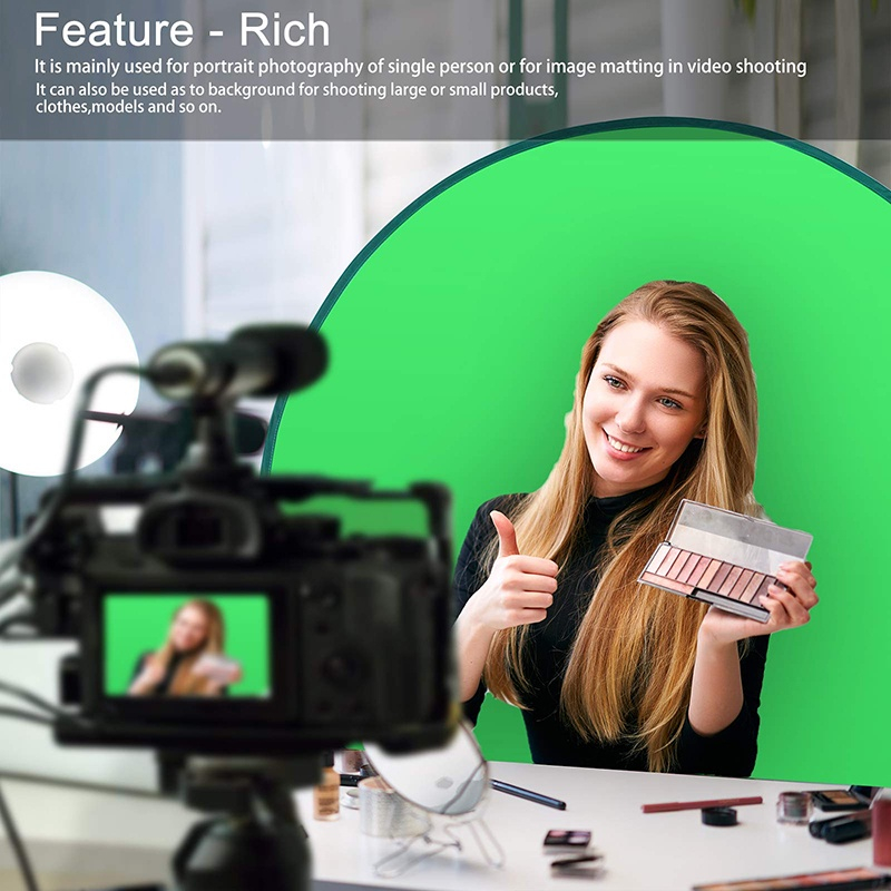 142cm/56inch Portable Green Screen Webcam Round Background Gaming Chair ...