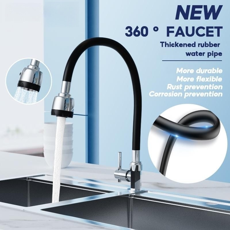 KITCHEN FAUCETS 360 Degree wing 2 Functions Sprayer Zinc Flexible Neck ...