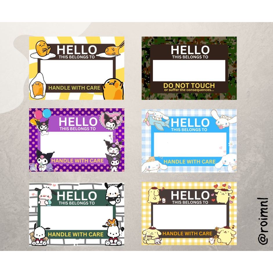 Cute Aesthetic Name Labels Sticker Back to school Kids Notebook ...