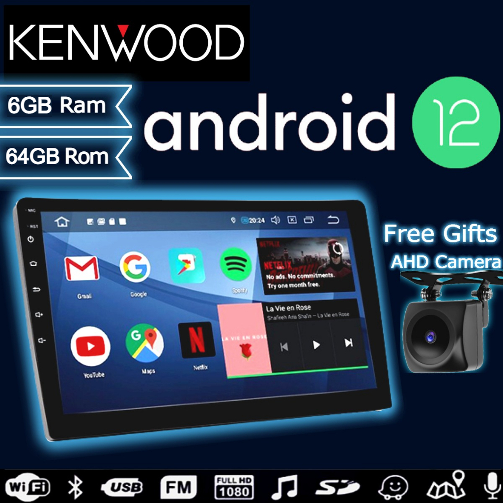 Kenwood Car Stereo Android Player [6GB RAM+64GB ROM] 7"9"10"Inches Quad ...