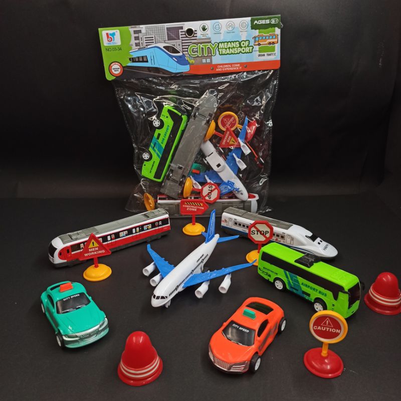 CITY MEANS OF TRANSPORTATION TOY SET(KDTOYS) | Shopee Singapore