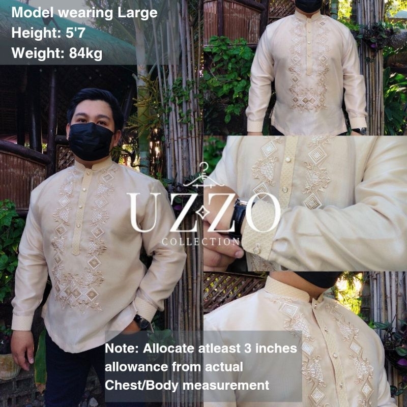 Hablon II Modern barong Tagalog Pinya Organza Collared Sports ...