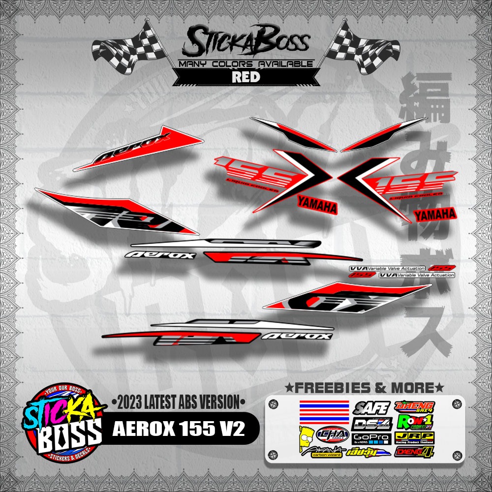 AEROX 155 V2 DECALS ( 2023 LATEST ABS VERSION ) [ PREMIUM GLOSSY ...