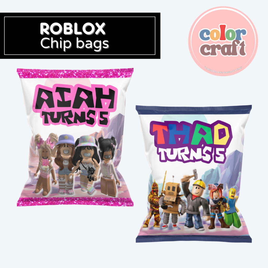 10 pcs ROBLOX CUSTOMIZED CHIP BAG/LOOTBAG (Half Size) | Shopee Singapore