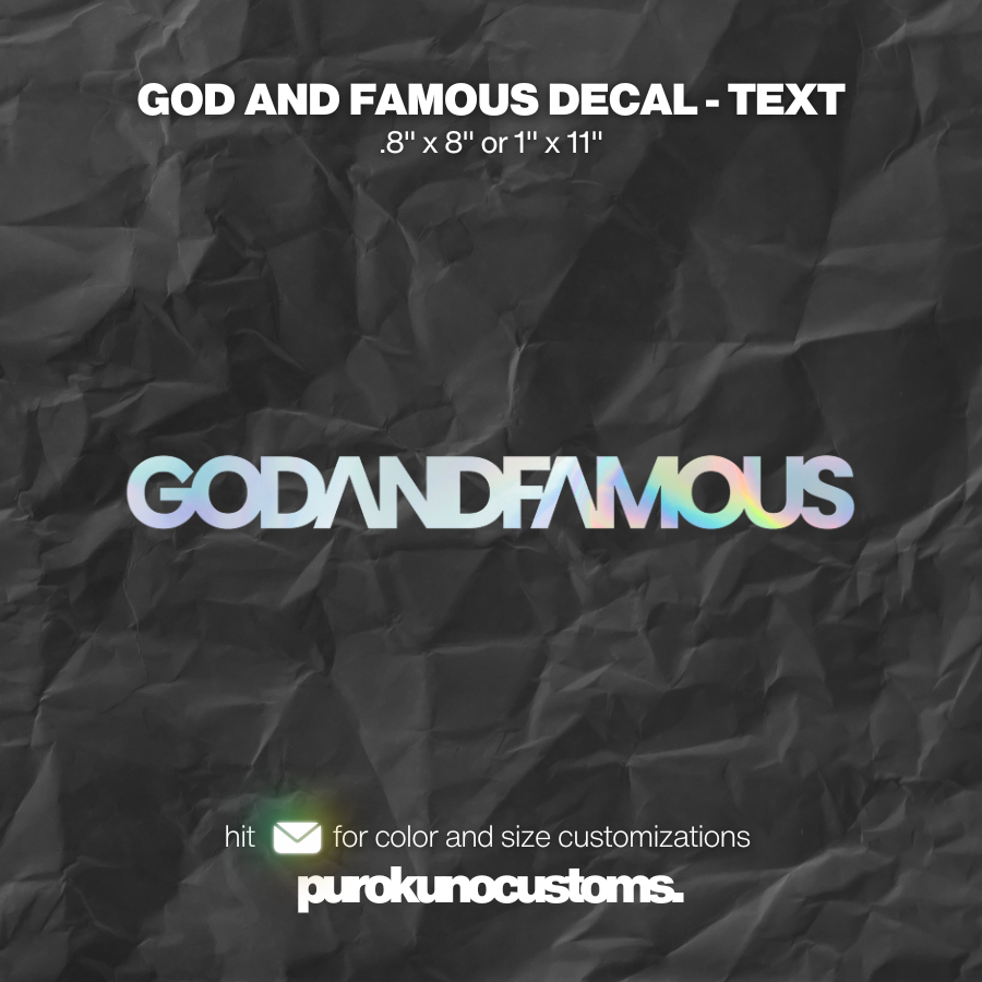 OUTDOOR GOD AND FAMOUS TEXT DECAL STICKER FOR FIXIE BIKE HIGH QUALITY ...