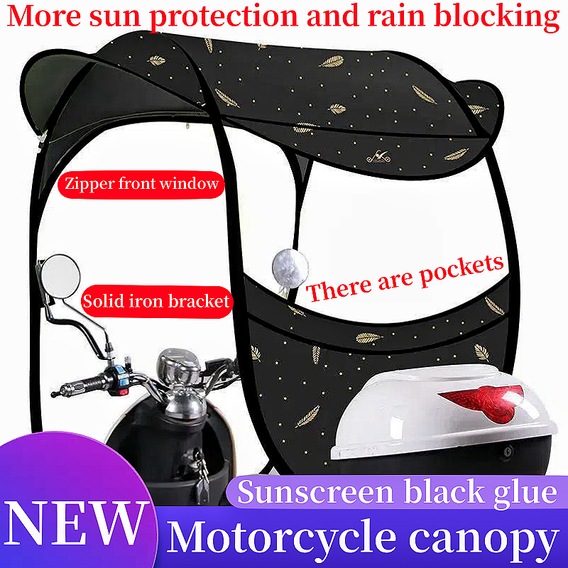 Universal EBike Canopy Motorcycle Cover Awning Rain&sun Canopy Easy ...
