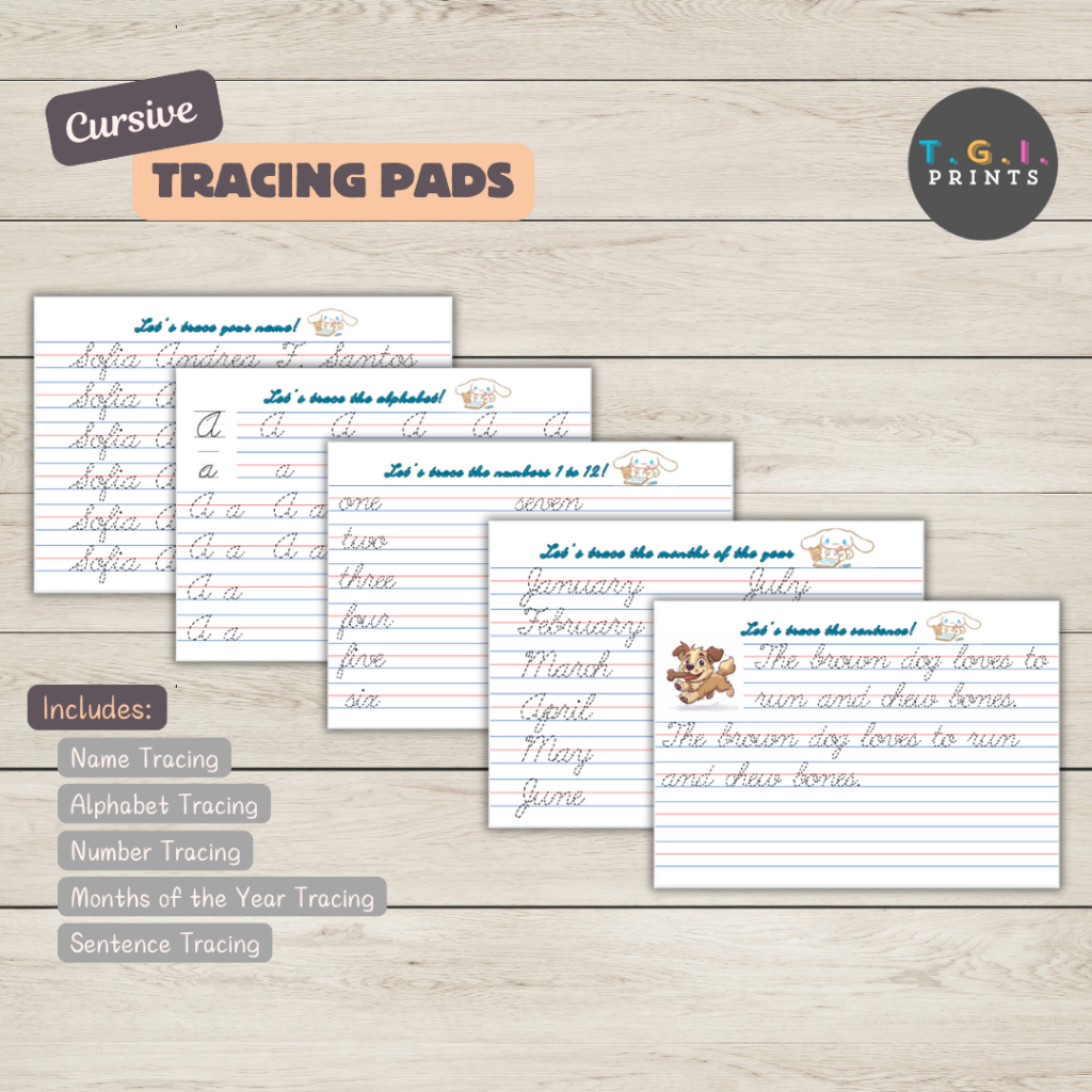 Personalized Cursive Tracing Pad (40 pages) | Shopee Singapore