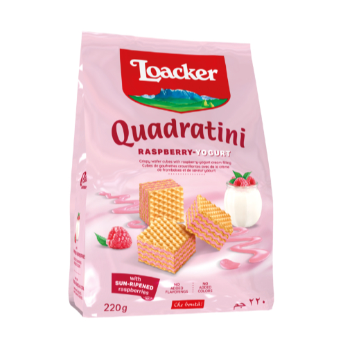 Loacker Quadratini Raspberry Yoghurt Wafer 220g | Shopee Singapore