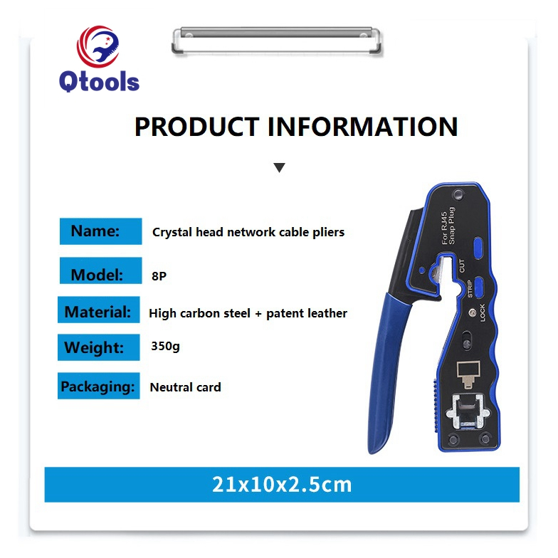 Compact RJ45 Pass Through Crimp Tool EZ Type RJ45 Crimping Tool For ...
