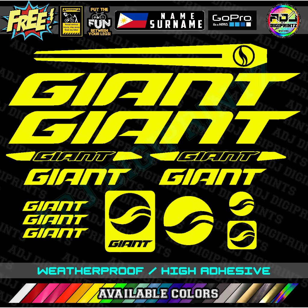 GIANT MTB Frame Decal Stickers MORE COLORS | Shopee Singapore
