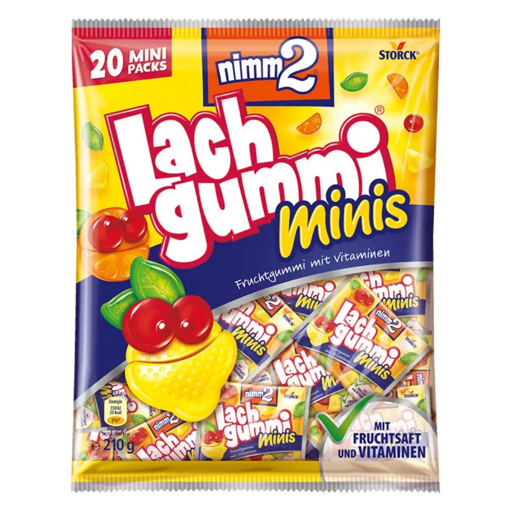Storck Nimm2 Lachgummi mit Vitaminen Minis/ Fruit Gummies with Vitamins ...