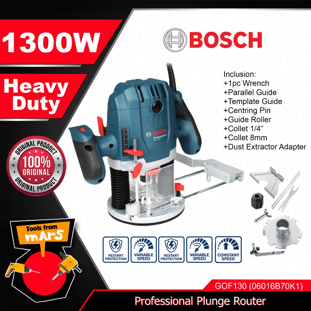 Bosch Professional Plunge Router GOF 130 06016B70K1 TFM COC | Shopee ...