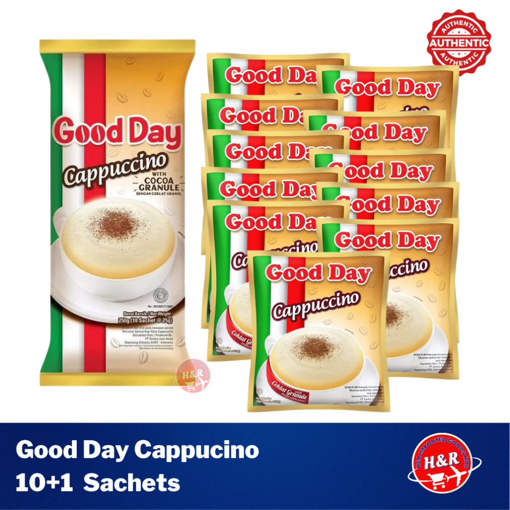 Good Day Cappuccino with Cocoa Granule - 10+1 Extra Sachet Bundle (25g Each) | Shopee Singapore