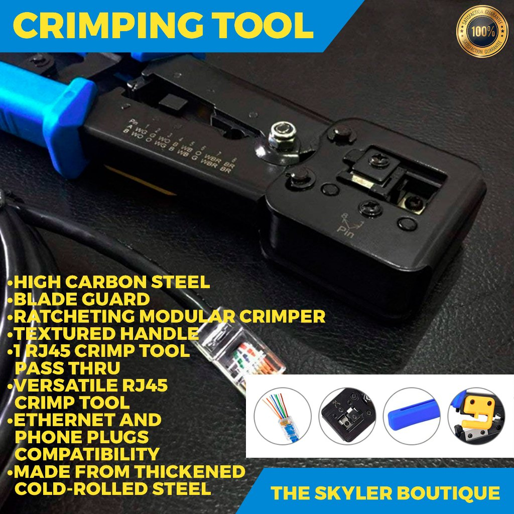 !! RJ45 Crimper, Crimping tool for Passthrough RJ45 Connector Network ...