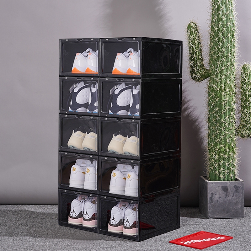 Colorful Big Size Hard Plastic Shoe Box Shoes Rack Storag Organizer ...