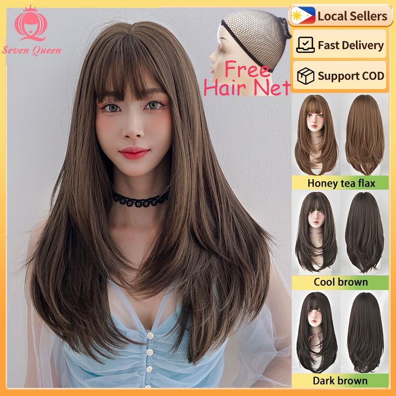 Seven Queen 65CM Wig Female Long Hair Long Straight Hair Inner Buckle ...
