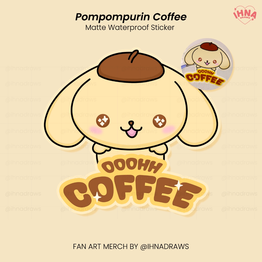Pompompurin Dog Cute Meme Matte Sticker (Tags: aesthetic deco sticker ...