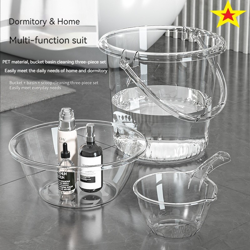 Plastic Clear Hand Bucket Laundry Bucket Thick Transparent Timba Tabo ...
