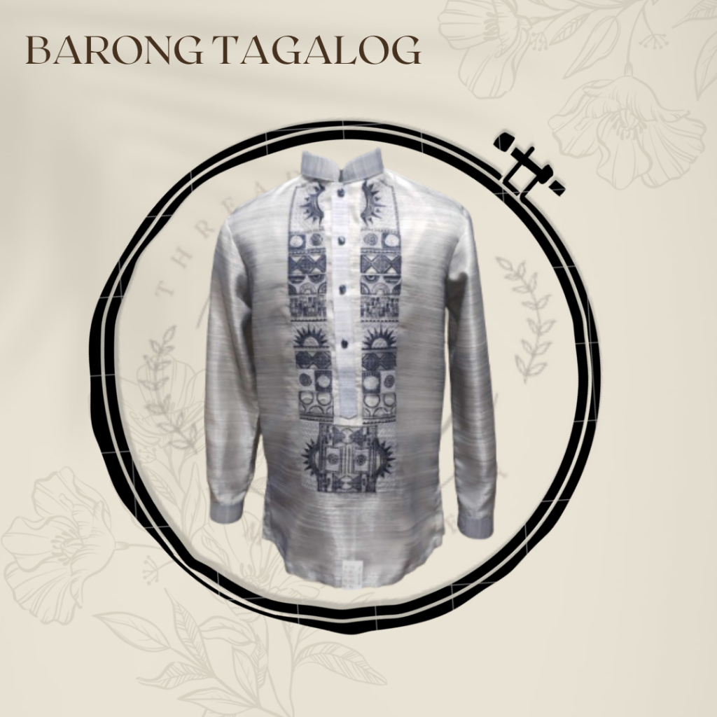 BARONG TAGALOG - EMBROIDERED - ORGANZA WITH LINING | Shopee Singapore