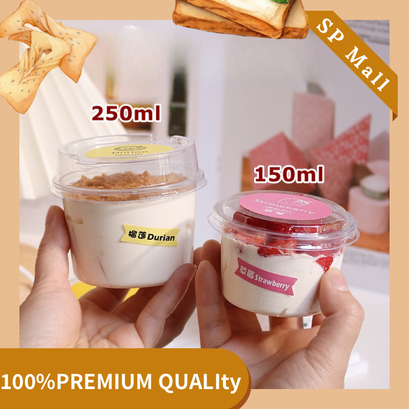 50Pcs Clear Pudding Cup Mini Dessert Plastic Container With Lid Dessert ...